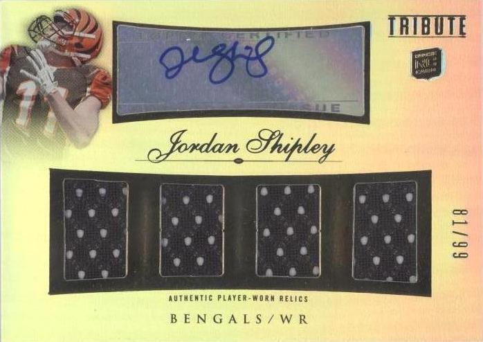 2010 Topps Tribute - Autographed Quad Relics Jordan Shipley #AQR-JSH ...