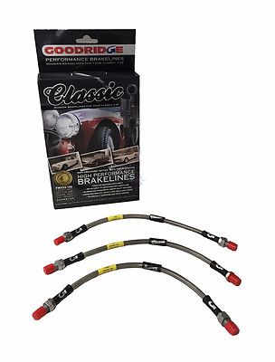 Goodridge Stainless Brake Hose Set Austin Healey 3000 BT7 BJ7 BJ8 4 ...