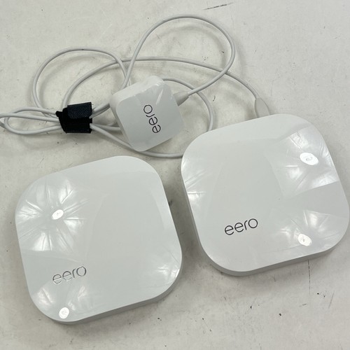 Eero Pro 2nd Gen B010001 Mesh Wi-Fi System 2 Units 1 Power Cable Pre ...