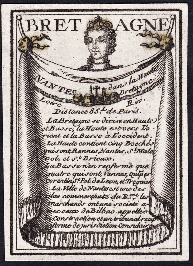 Nantes Bretagne France Jouer Card Carte de Jeu Carte Map Poilly 1750 | eBay