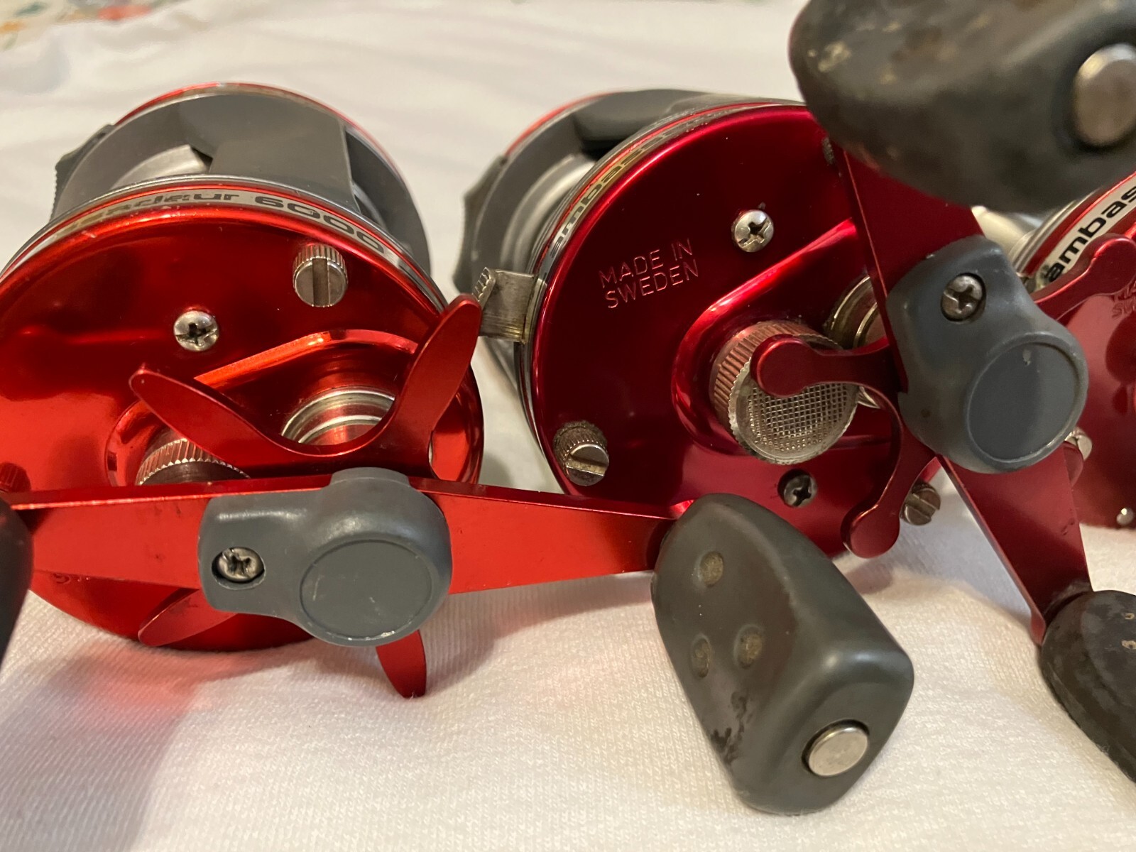 Matching Set of 4 Abu Garcia Ambassadeur 6000 Red Baitcasters | eBay