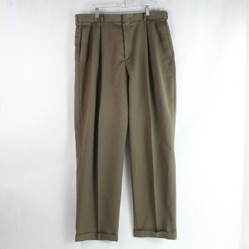 Slates Pleated Brown Dress Slacks Pants Men's W36 L32 - Good Condition ...