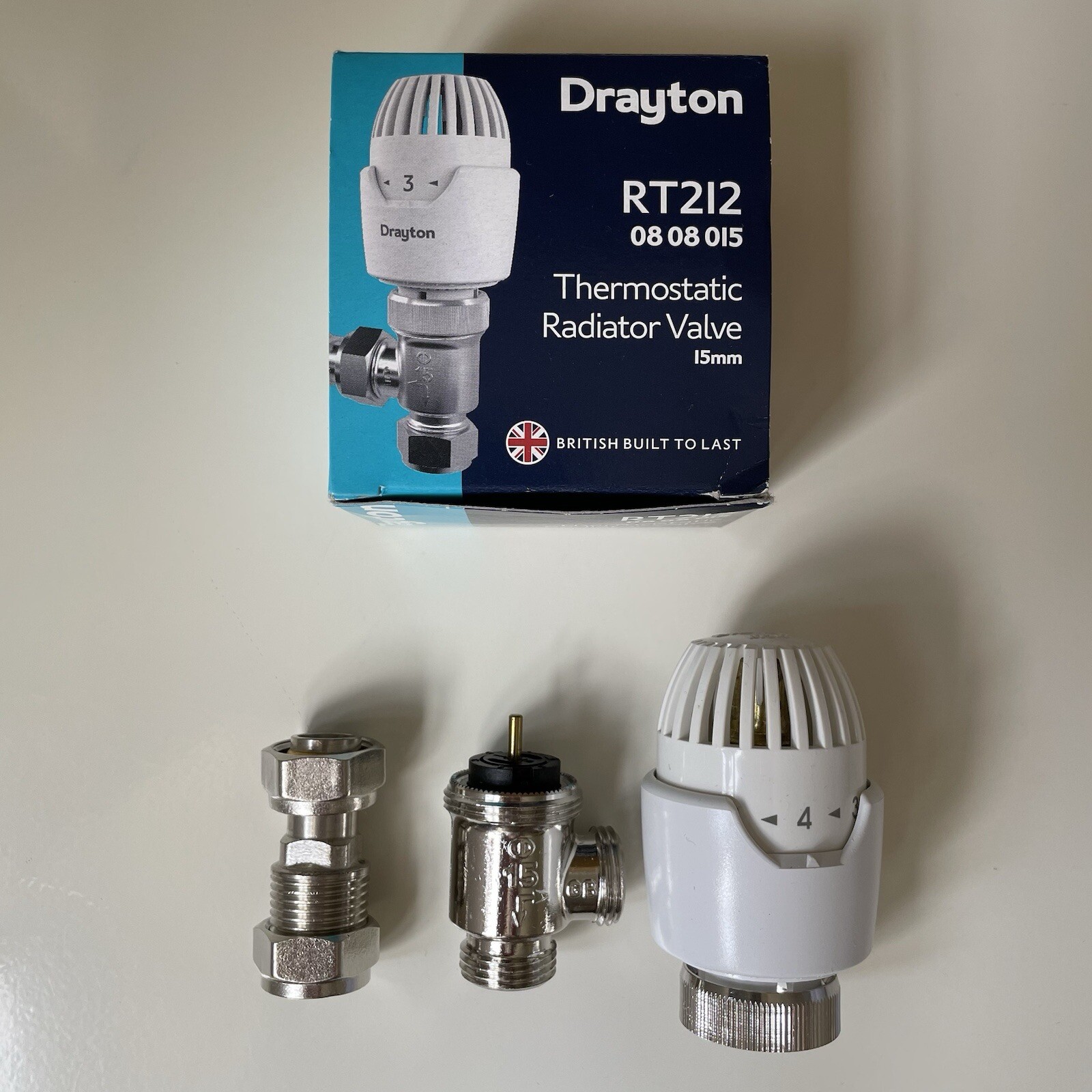 Drayton RT212 Thermostatic Radiator Valve 15mm Angled TRV - White - New ...