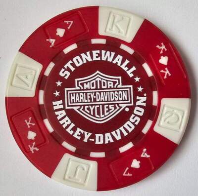 STONEWALL HARLEY-DAVIDSON Orange VA Dark Red/White AKQJ Signature Poker ...