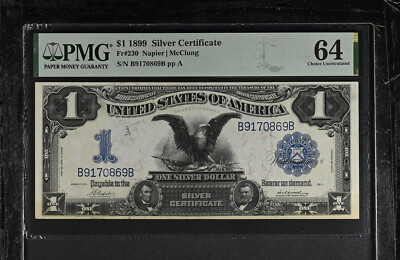 1899 $1 Silver Certificate Black Eagle FR# 230 MS-64 PMG Certified | eBay