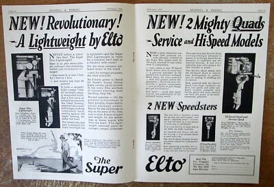 1929 (Evinrude) Elto Lightweight & Quad Outboard Motor Original 2-Page ...