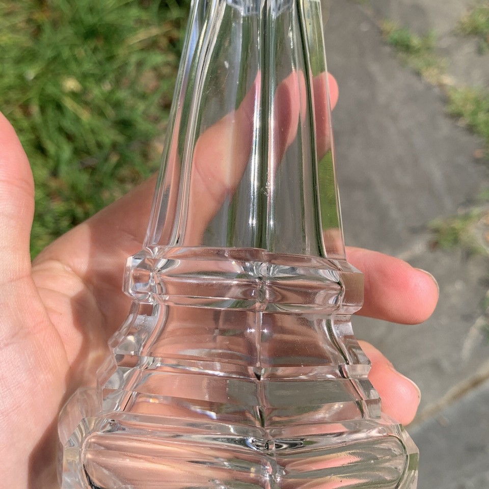 ANTIQUE GLASS CRYSTAL SPIKE POINTER FINIAL CHANDELIER LAMP PRISM ...