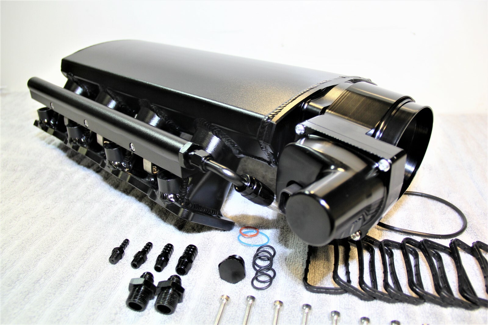 102MM ALUMINUM LOW LS3 L92 L99 LSA INTAKE MANIFOLD 6.2L BLACK THROTTLE ...
