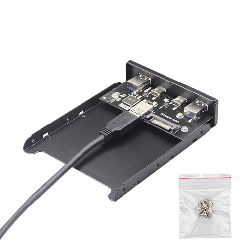 1 PC 3.5 Inch Ports USB Front Panel Floppy Bay For 19/20Pins ...