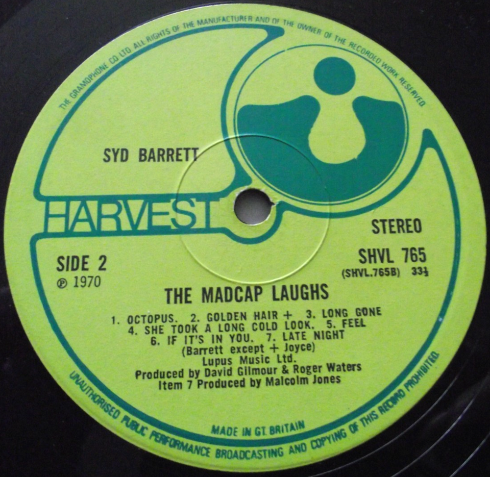 SYD BARRETT ~ THE MADCAP LAUGHS ** 1970 UK HARVEST LP No EMI. A-2G, B ...