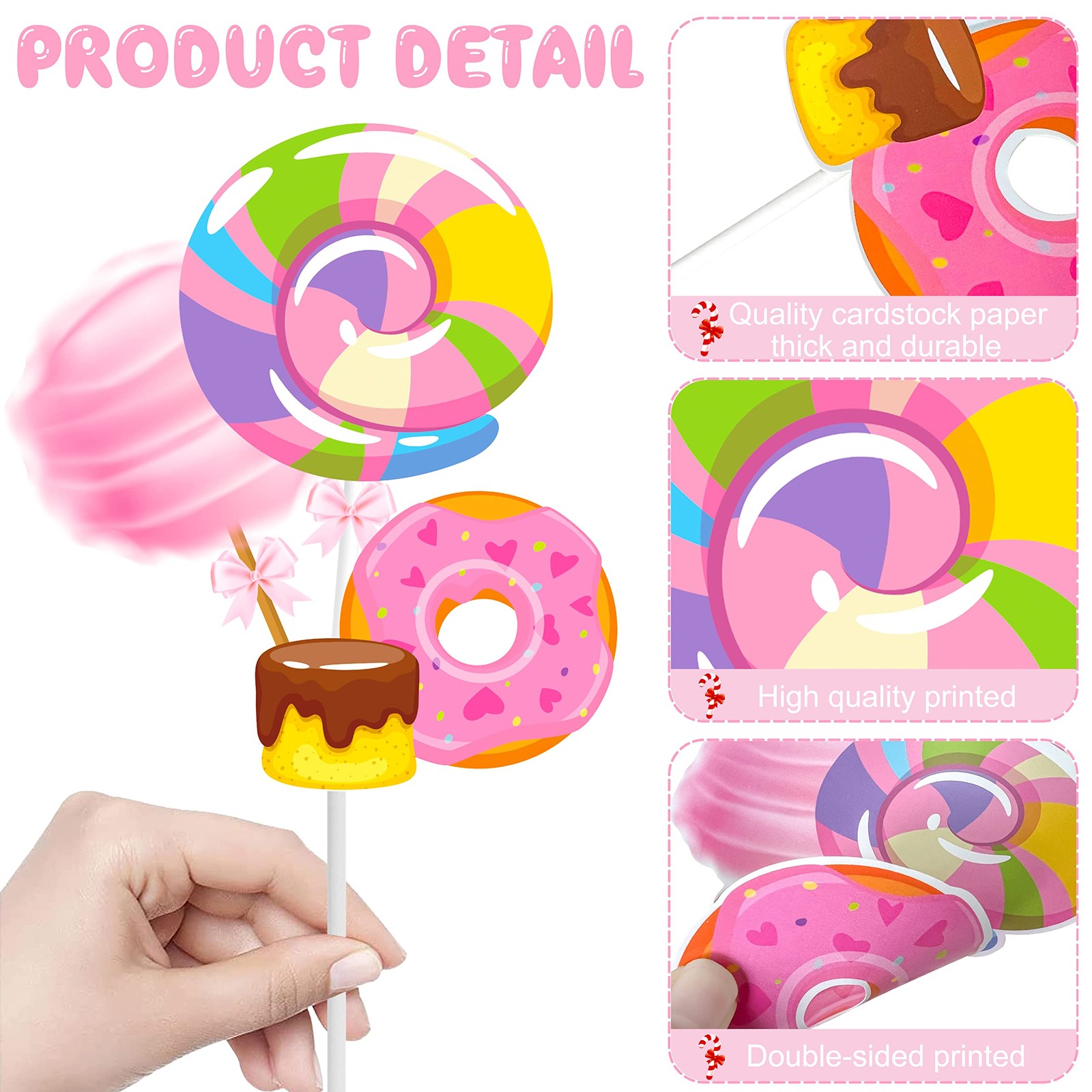 24Pcs Candyland Party Centerpieces Sticks Candyland Lollipop Table ...