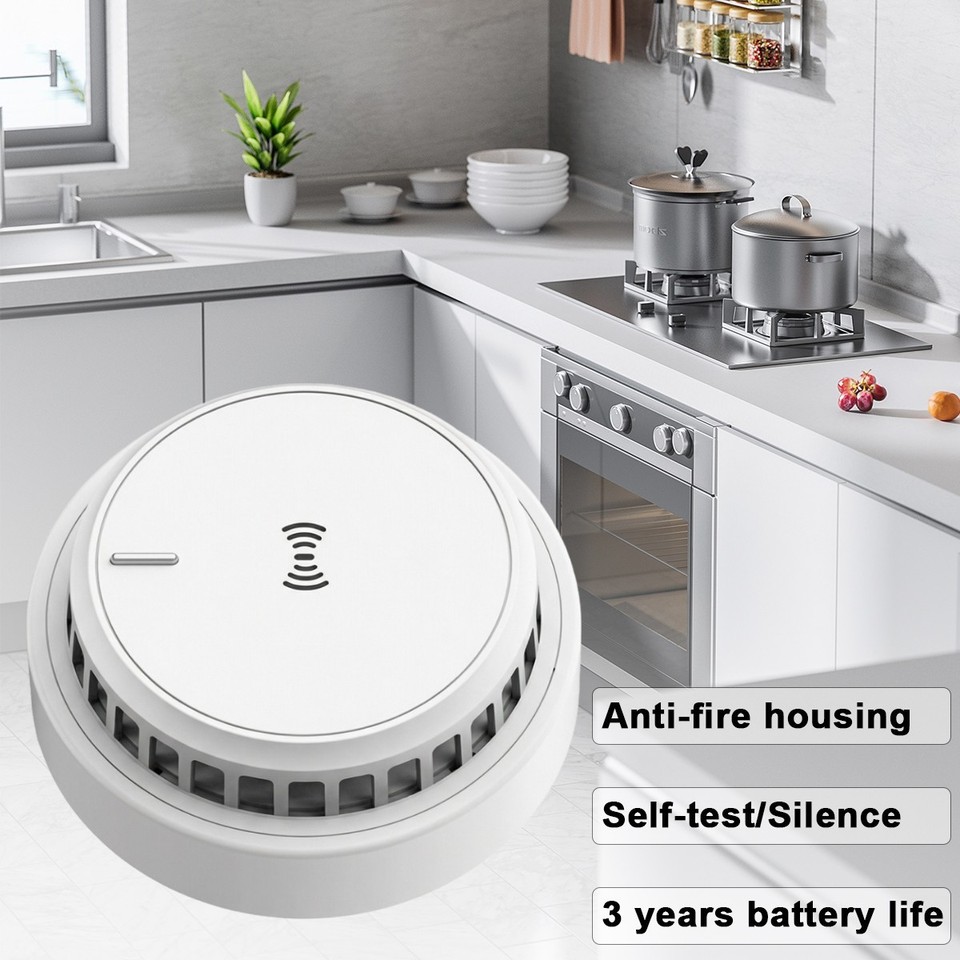 Smoke Alarm Smoke Detector Fire Alarms Sensor Home White | eBay UK