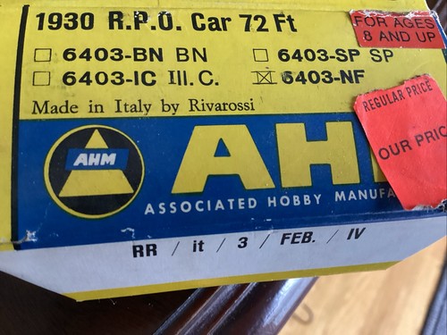 AHM RIVAROSSI 1930 RPO Post Office W Clear Top unmarked 6403 HO SCALE ...