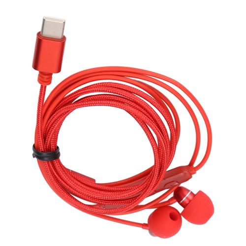 Red Nylon Thread 1.2m Type C Earbuds Type C Wired Headphones With Mic ...