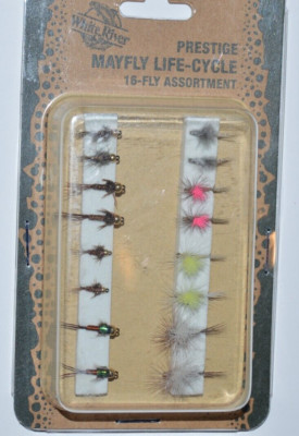 prestige mayfly life-cycle 16 pack assortment flies flyfishing size 14 ...