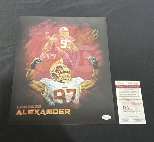 Lorenzo Alexander Signed 11x14 Photo Washington Redskins JSA | eBay