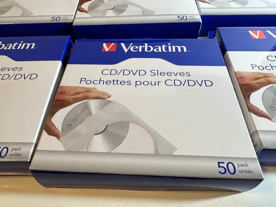Lot of 7 Verbatim CD/DVD Paper Sleeves-with clear window 50pk - 350 ...