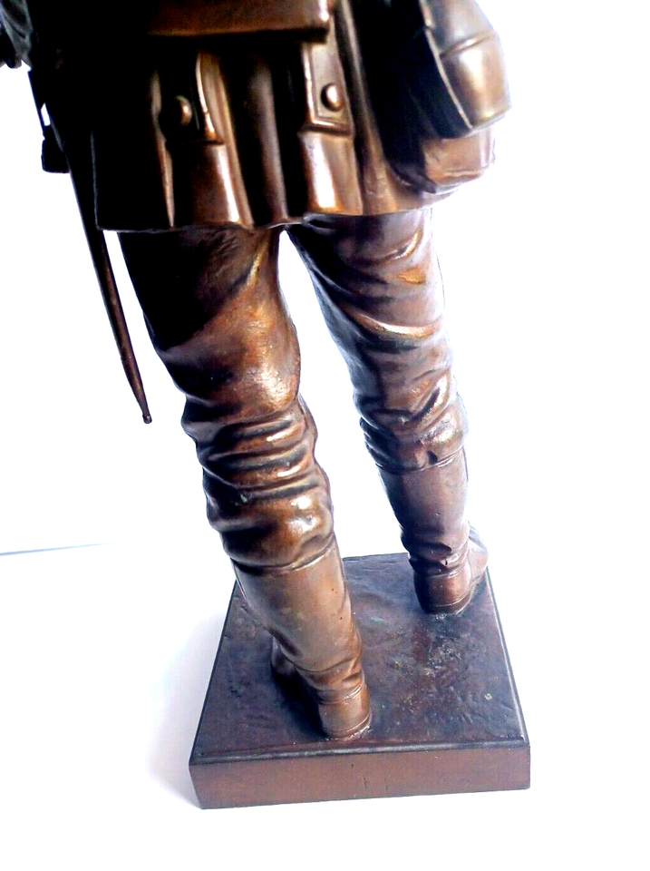 Antique Early 20th Century WWI German Soldier Bronze Sculpture Statue ...