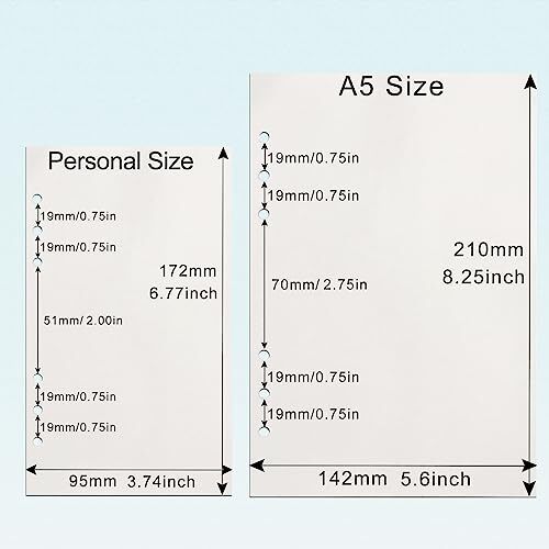 A6 Refill Paper 5 Pack 100GSM Thick Refillable Paper 6 Hole Filler ...