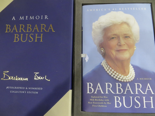 Barbara Bush: A Memoir Hardcover Autographed 90th Birthday Collector's ...