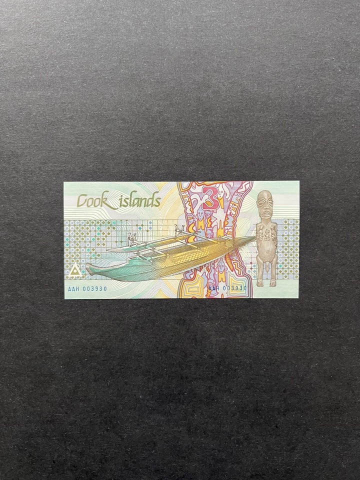 Cook Island Banknote No Date (1987) 3 Dollar #3 UNC (Last Note) | eBay