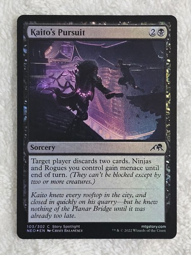 MTG Kaito's Pursuit FOIL #103 Kamigawa Neon Dynasty Magic Card NM | eBay
