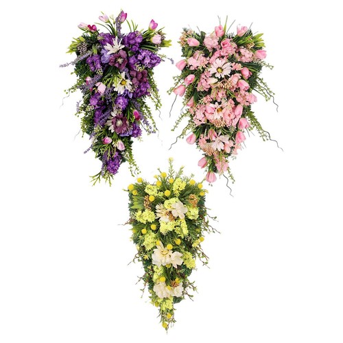 Floral Swag Decorative Teardrop Wreath Wall Windows Decor Spring ...
