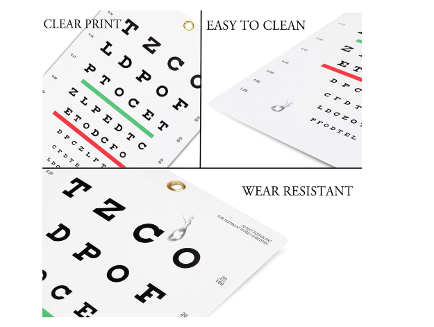 Snellen Eye Chart Red Green Lines 10 Feet Visual Acuity Range Eyes ...