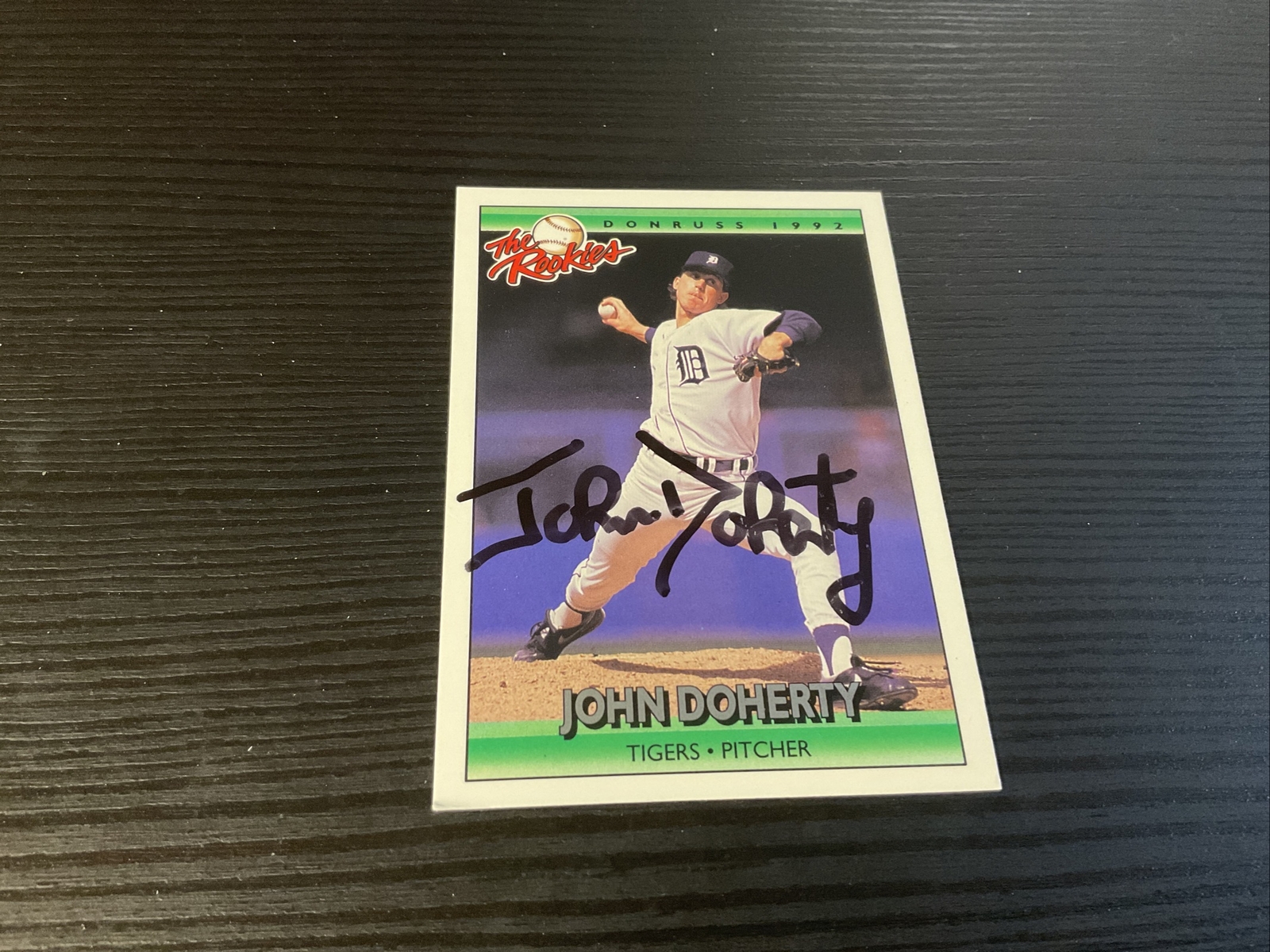 JOHN DOHERTY 1992 DONRUSS THE ROOKIES AUTOGRAPHED SIGNED # 33 DETROIT ...