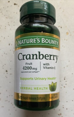 Nature’s Bounty Cranberry Fruit 4200 mg w/ Vitamin C Softgel 120 count ...