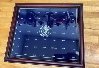 The Danbury Mint 1964-2014 John F. Kennedy Wooden Half-Dollar Display ...