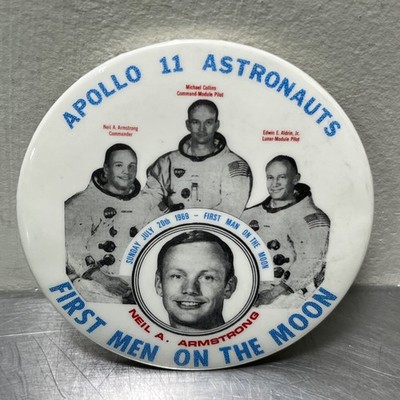 Astronauts Apollo 11 First Men on the Moon Crew Button Pin | eBay