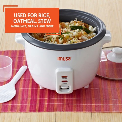 Imusa 8 Cup White Rice Cooker Large Capacity Easy To Use Warming Feature | eBay