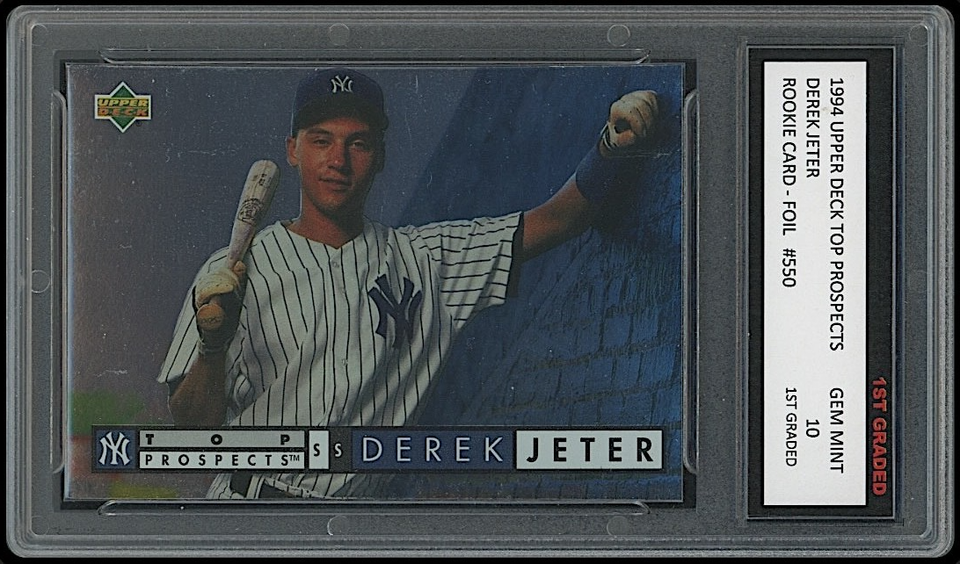 Derek Jeter 1994 Upper Deck Top Prospects Foil Rookie Card Yankees 1st ...