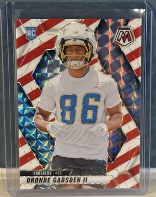 2025 Panini Mosaic #374 Oronde Gadsden II Red & White Stripe Chargers ...