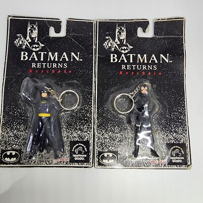 Batman &cat Woman Keychains Dc Comics 1992 Vintage .New Shipped FromU.S ...