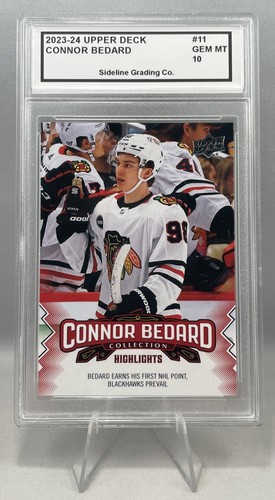 Connor Bedard Graded 10 Gem Mint Rookie Card 2023-24 Upper Deck First ...