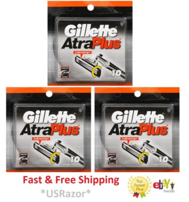 30 Gillette Atra Plus Razor Blades Refills Cartridges (unboxed) Fits ...