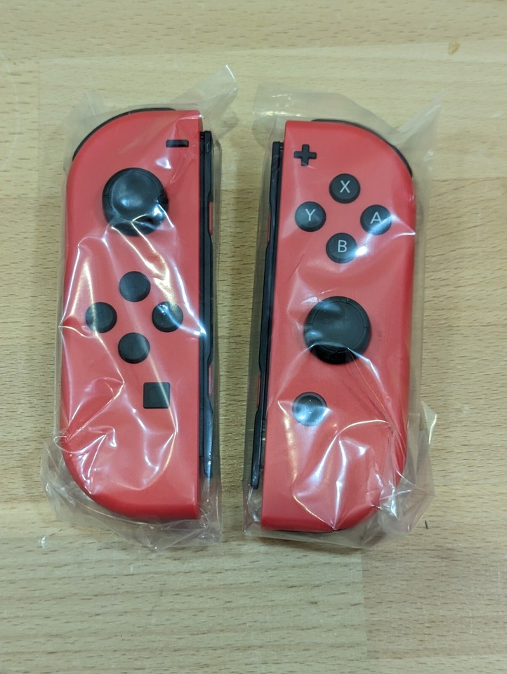 NEW Nintendo Switch Mario Red Joy-Con + Straps + Grip OLED Model OEM ...