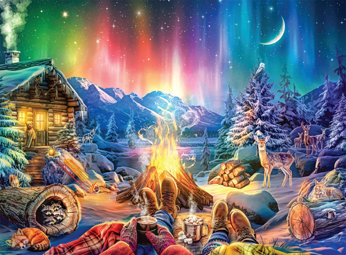 Winter’s Night Bonfire by Lars Stewart, 1000 Piece Winter Jigsaw Puzzle ...