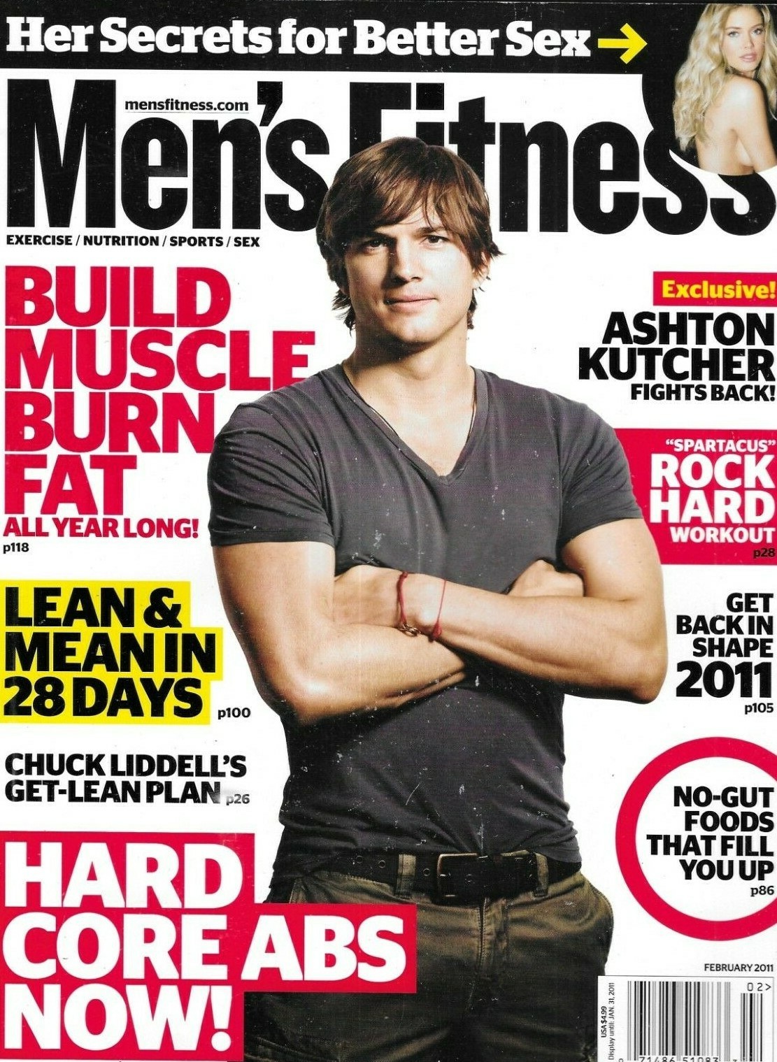 Men's Fitness Magazine Ashton Kutcher Workouts Build Muscle Chuck ...
