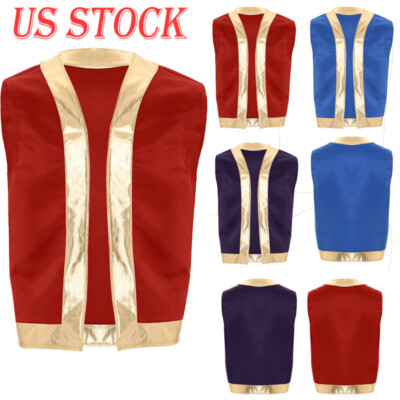 Men's Halloween Toad Vest Cartoon Captain Cosplay Costume Metallic ...