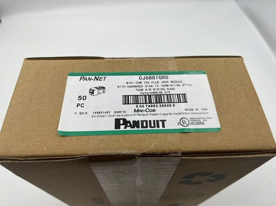 Panduit Giga TX Cat6 Network jack CJ688TGIW CJ688TGBU CJ688TGGR ...