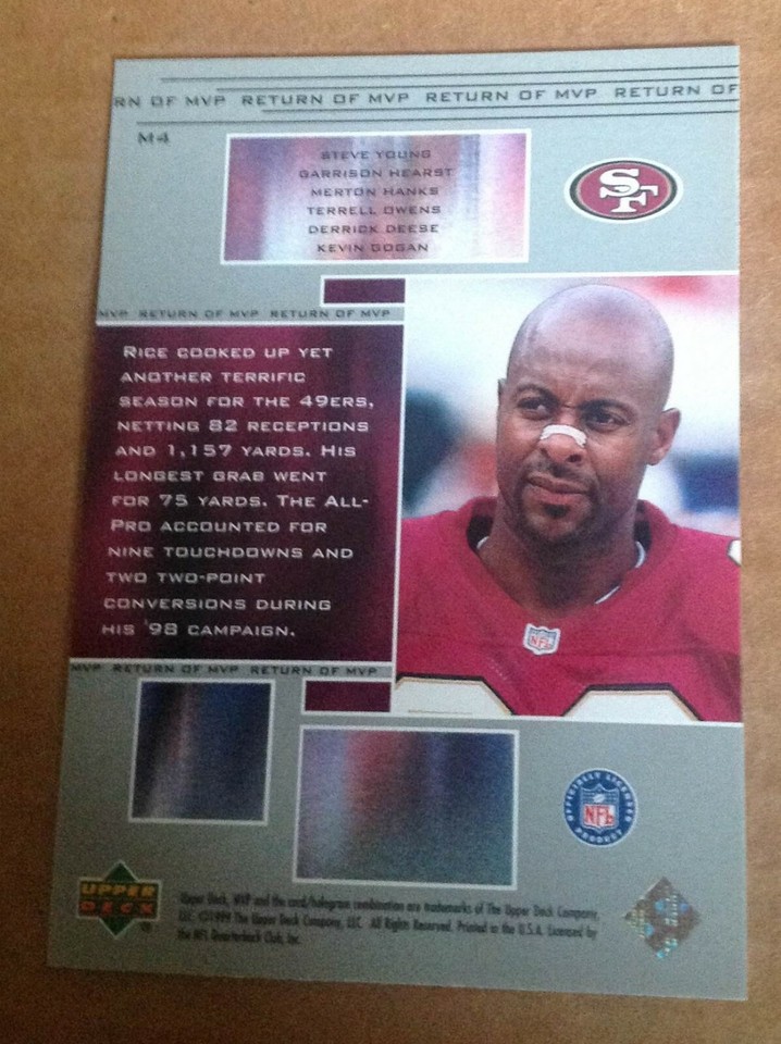 JERRY RICE 1999 UPPER DECK MVP THEATRE Card #M4 NM-MT | eBay