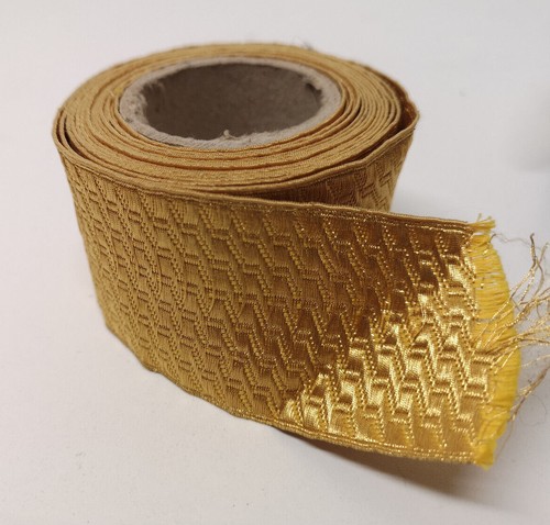 Gold Metallised Polyester Bias & Stand Pattern Lace 44mm wide | eBay