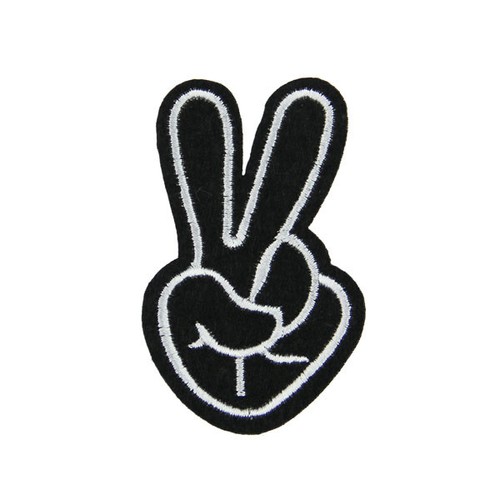 Victory V Gesture Hand Sign Embroidered Iron On Shirts Patch Applique ...