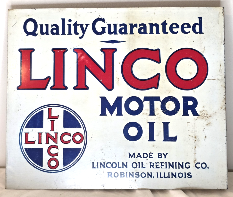 1930s Linco Motor Oil Flange Sign Lincoln Oil Company Very Nice ...