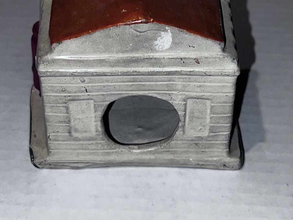 Vintage Small Japan Hand Painted Ceramic Putz GAS STATION for Villages ...