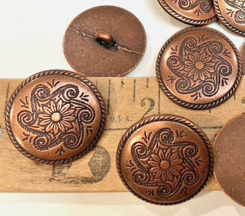 buttons copper tone metal shank 7/8"- 23mm 2pcs | eBay