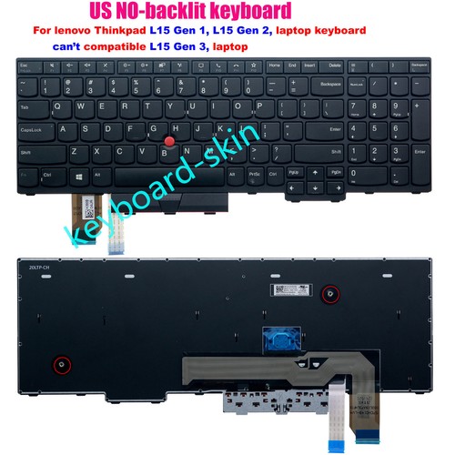 New US keyboard without-backlit for lenovo IBM Thinkpad L15,L15 gen 1 ...